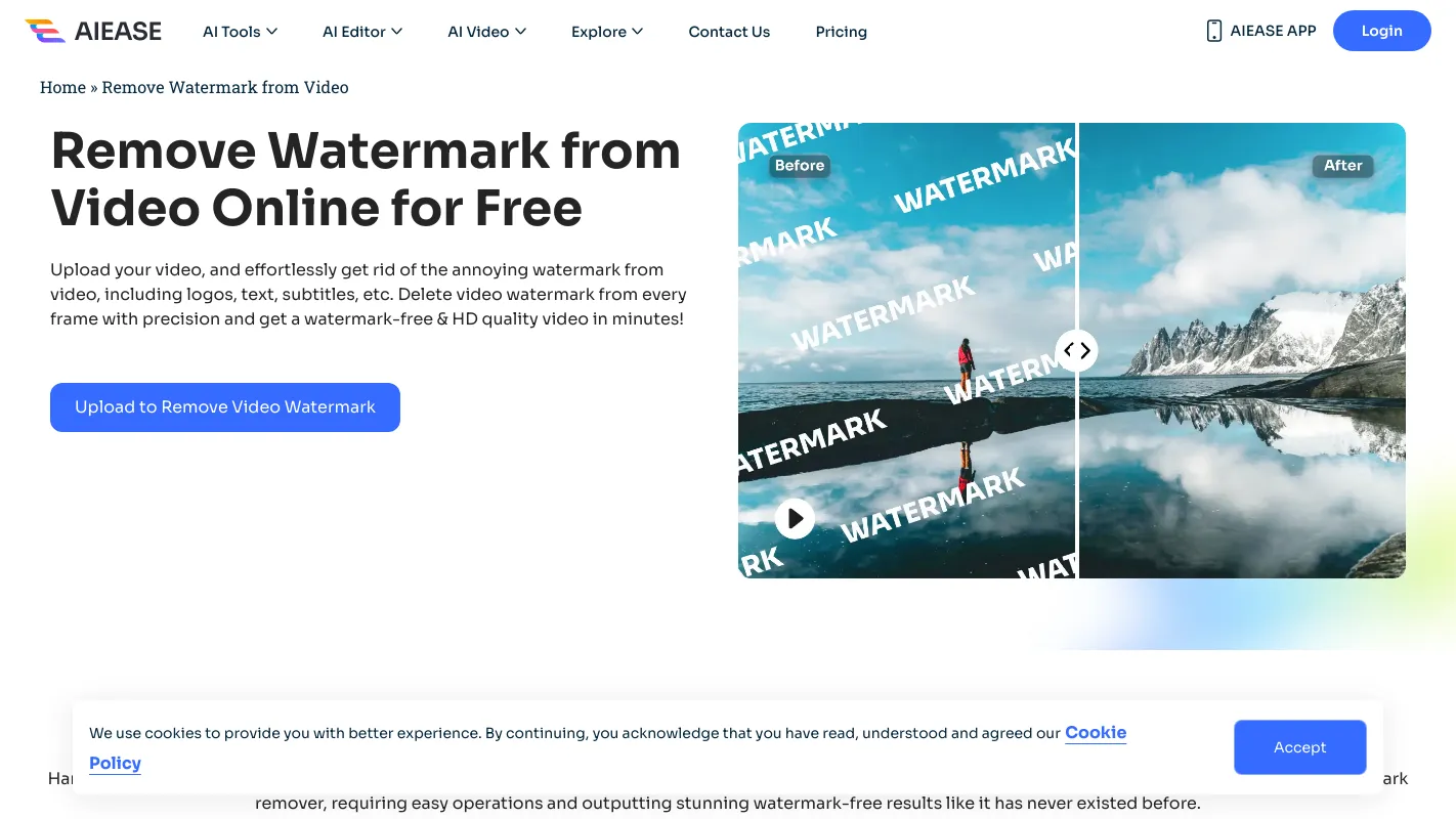 AIEase Video Watermark Remover Overview 2025 | Pricing And Best Features